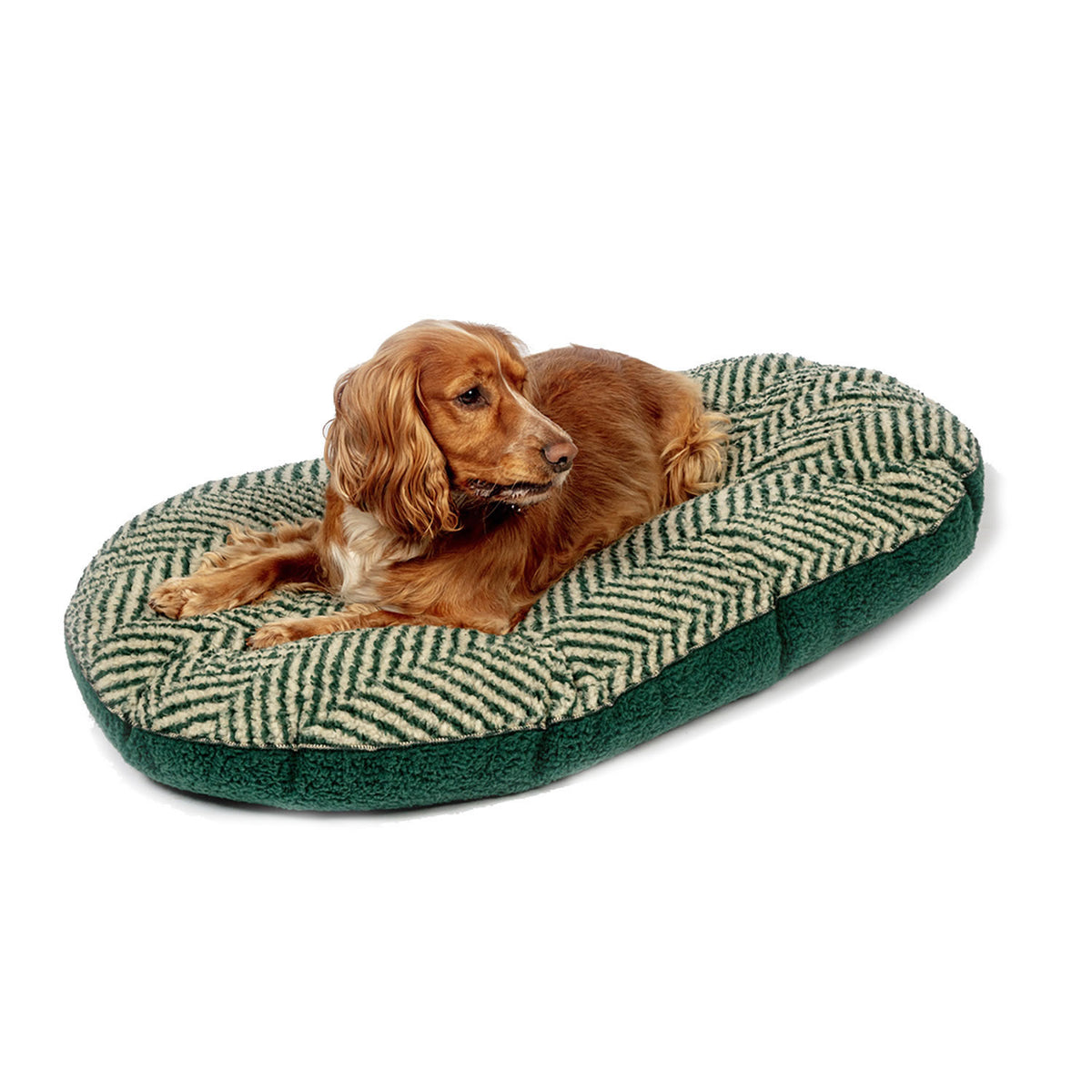 DANISH DESIGN FLEECE QUILTED MATTRESS GREEN HERRINGBONE – Baber Animal ...