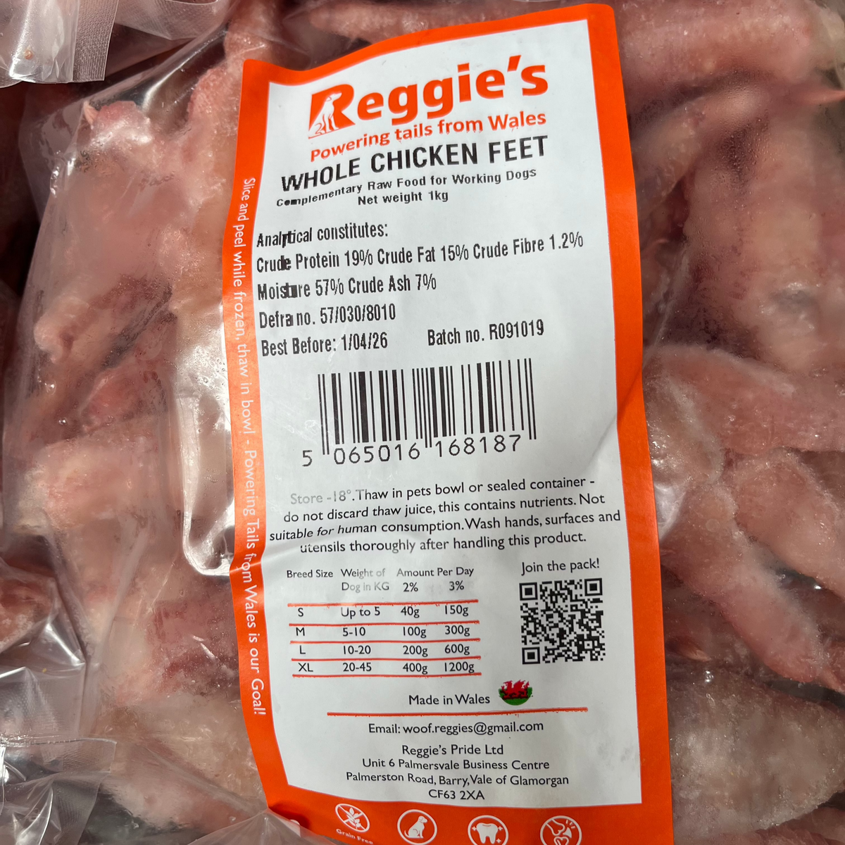 Reggies Raw Chicken Feet 1kg – Baber Animal Feeds